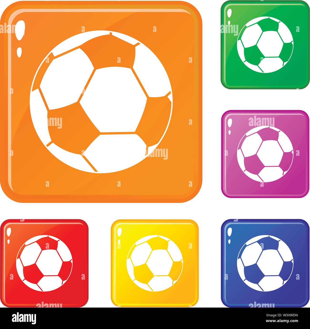 Football ball icons set vector color Stock Vector Image & Art - Alamy