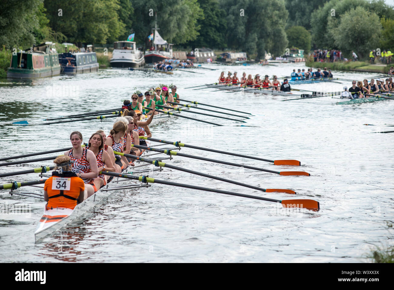 Cambridge town bumps held on the river cam Stock Photo - Alamy
