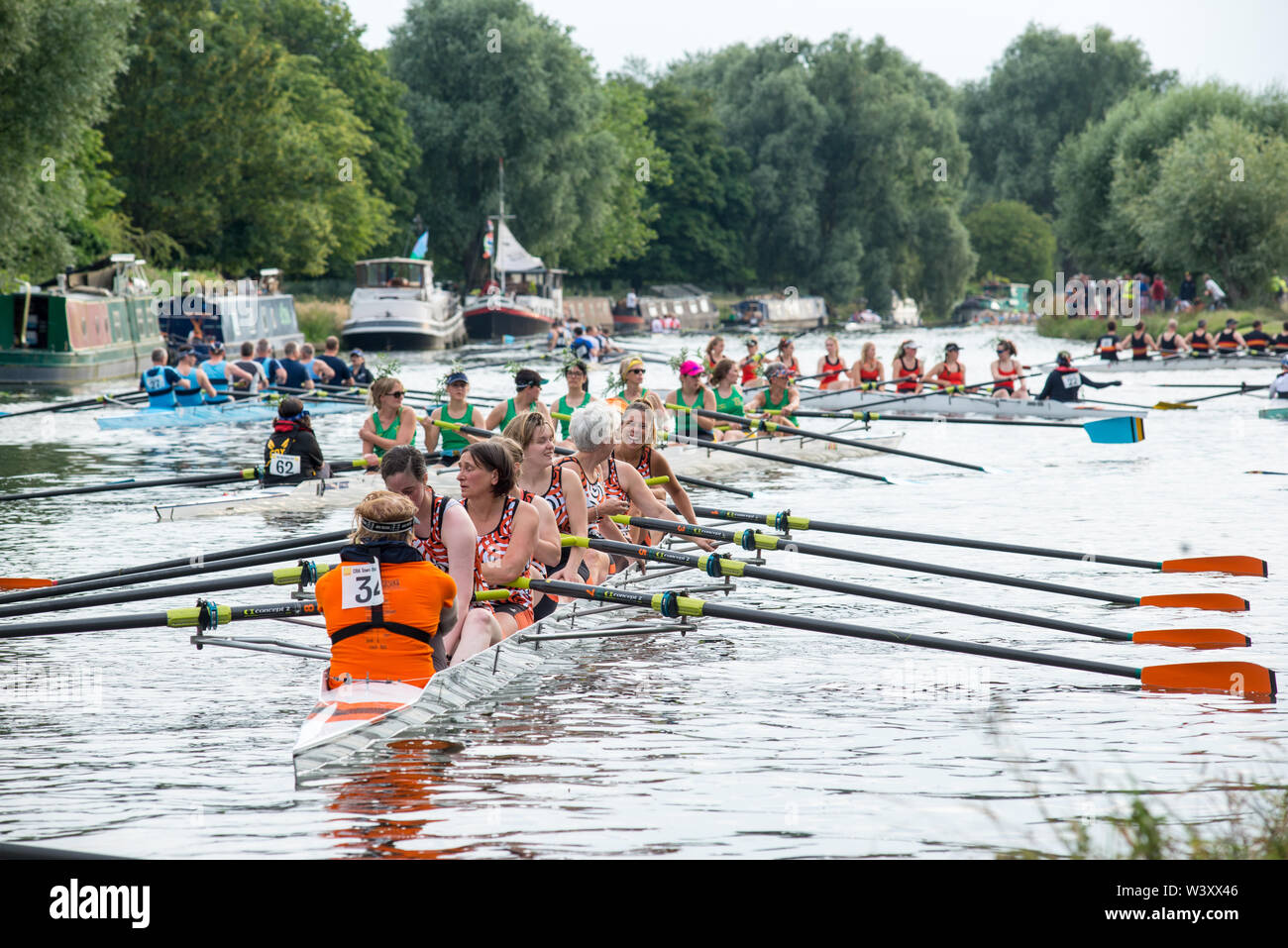 Cambridge town bumps held on the river cam Stock Photo - Alamy