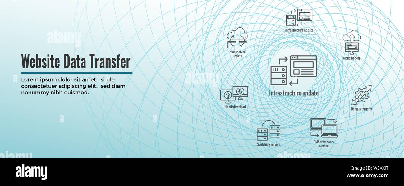 Website Data Transfer Icon Set - Web Header Banner Stock Vector Image ...