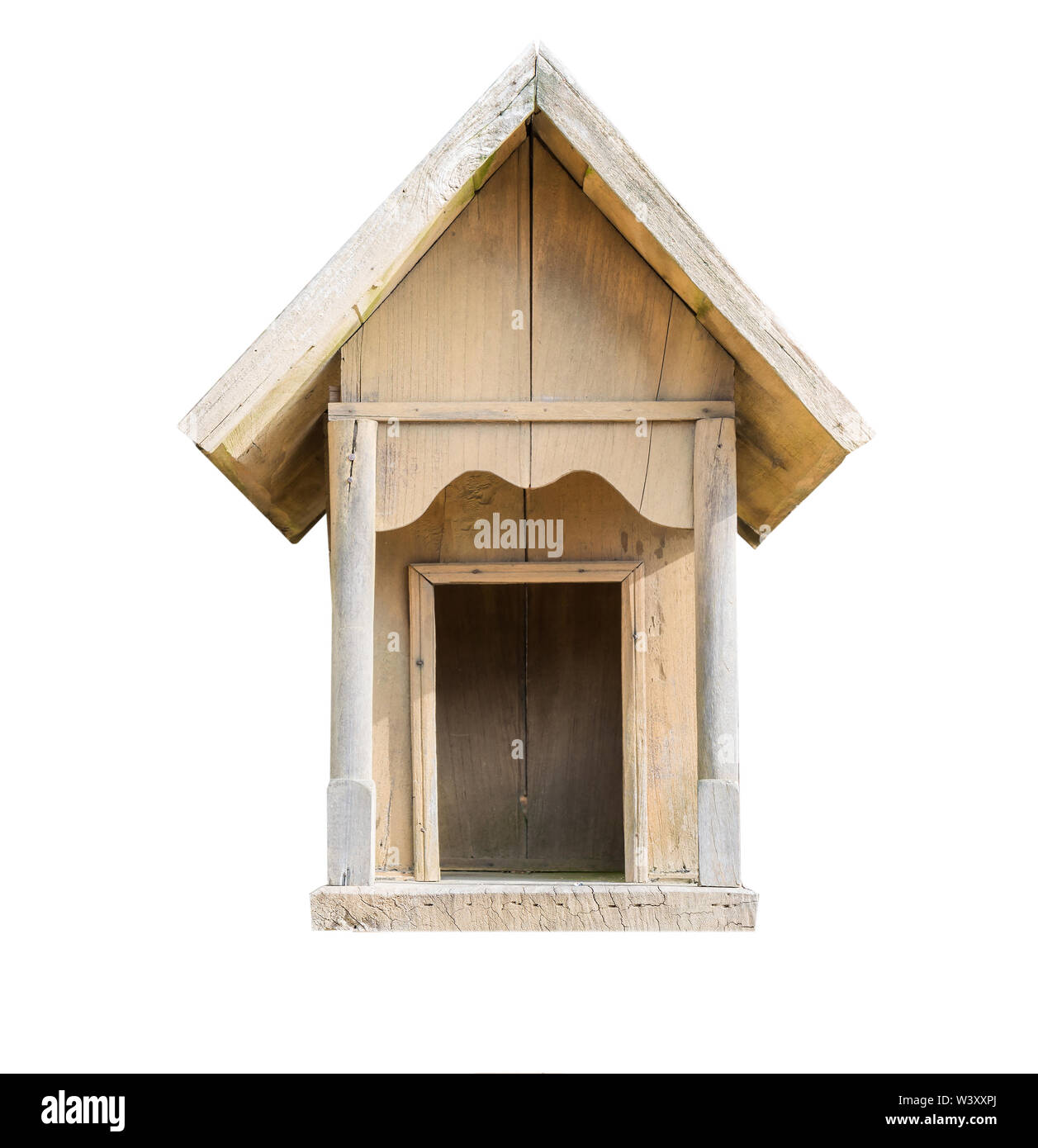 Small wooden house isolated on white background Stock Photo - Alamy