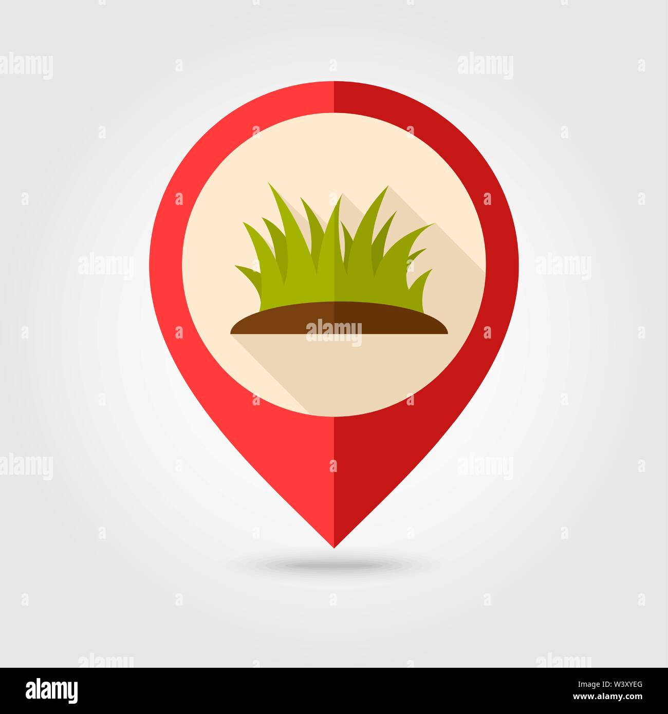 Grass flat pin map icon. Map pointer. Map markers. Farm. Garden. Vector ...