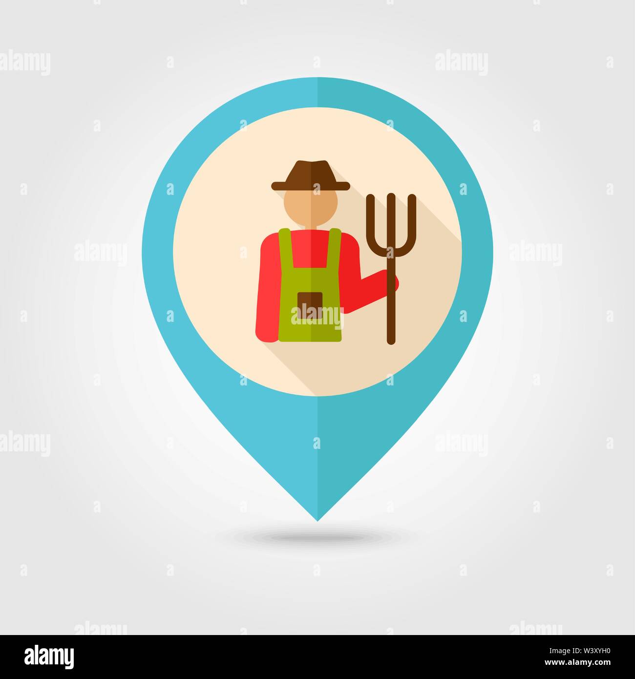 Farmers flat pin map icon. Map pointer. Map markers. Farm. Garden ...
