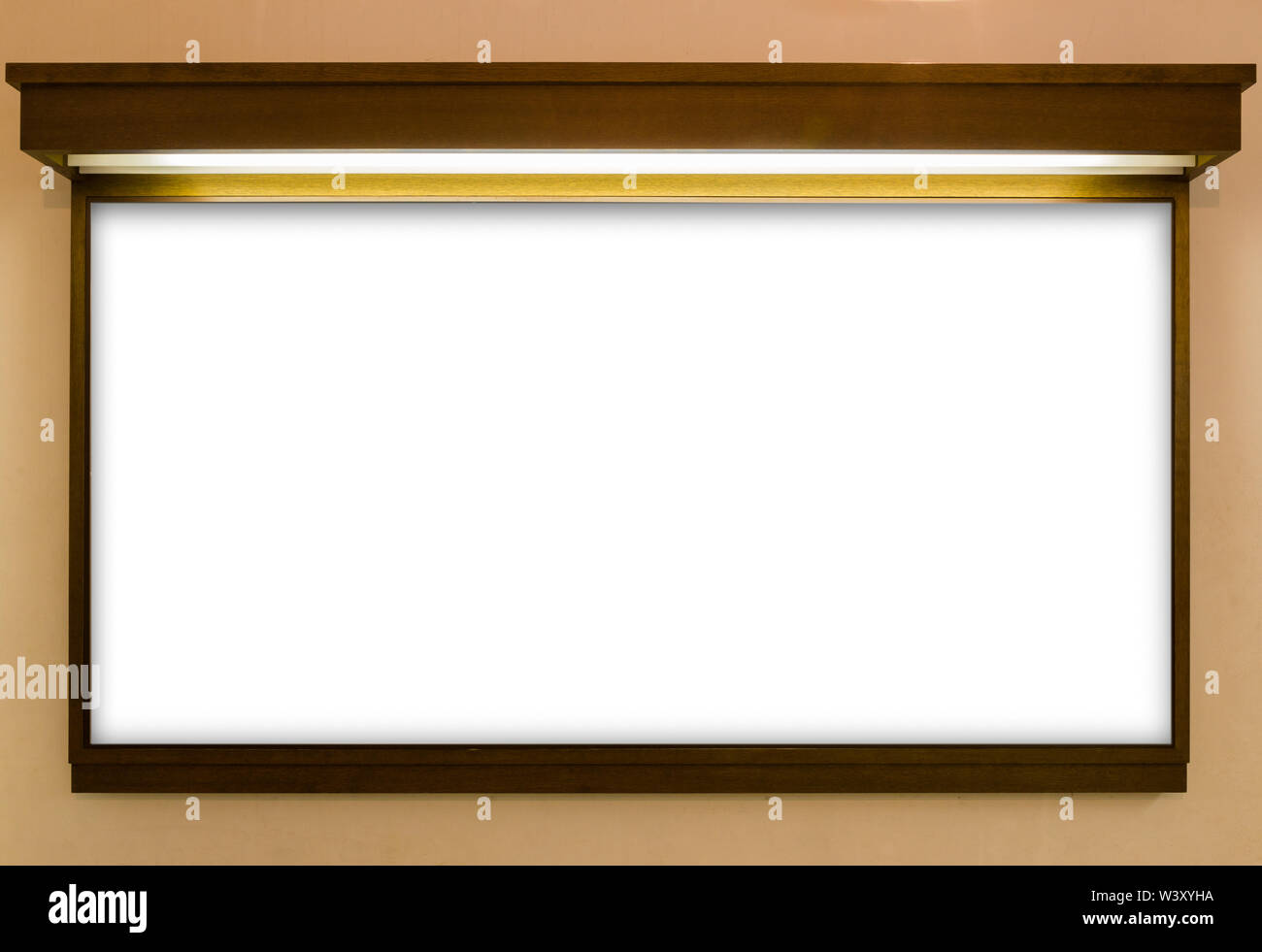 Blank signboard template for text on wooden frame on the wall Stock ...