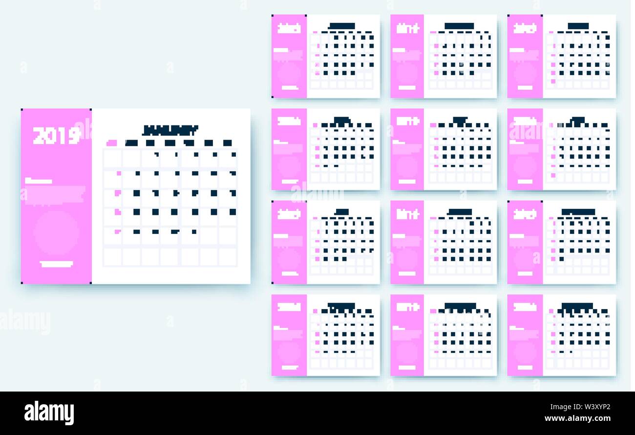 simple calendar 2019 yesr, Stock vector design eps10 Stock Vector Image ...