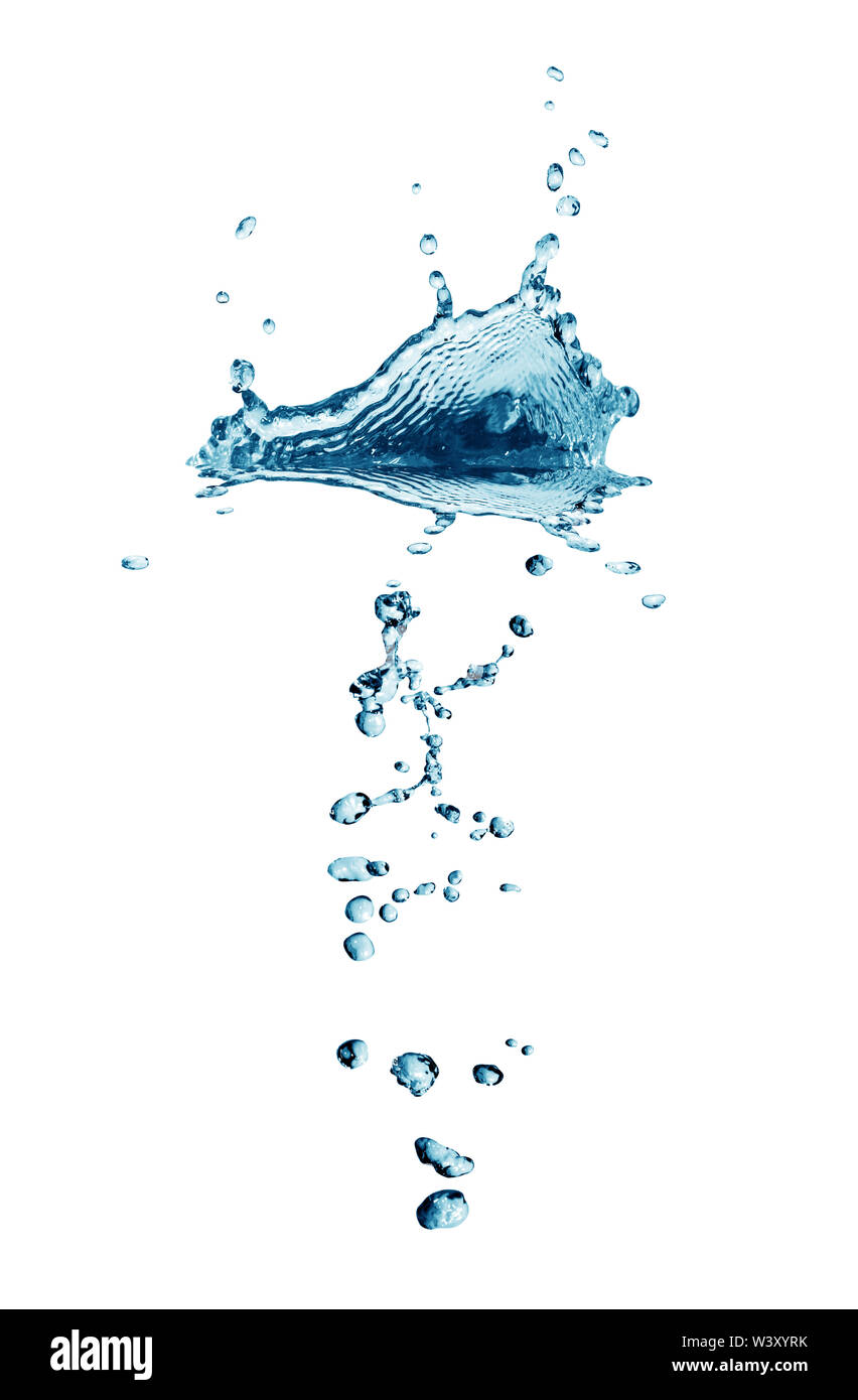Nice abstract blue water splash on white background Stock Photo - Alamy