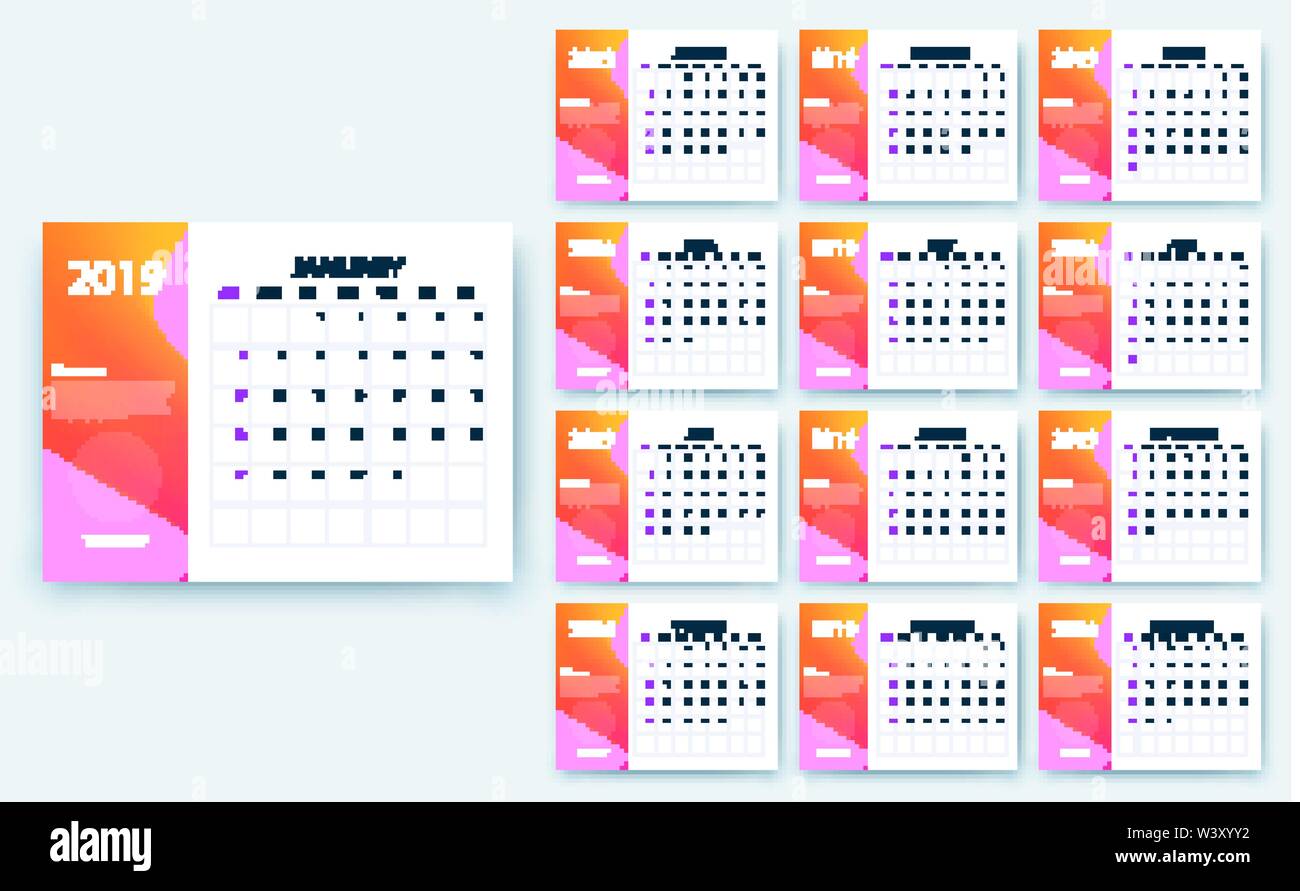 simple calendar 2019 yesr, Stock vector design eps10 Stock Vector Image ...