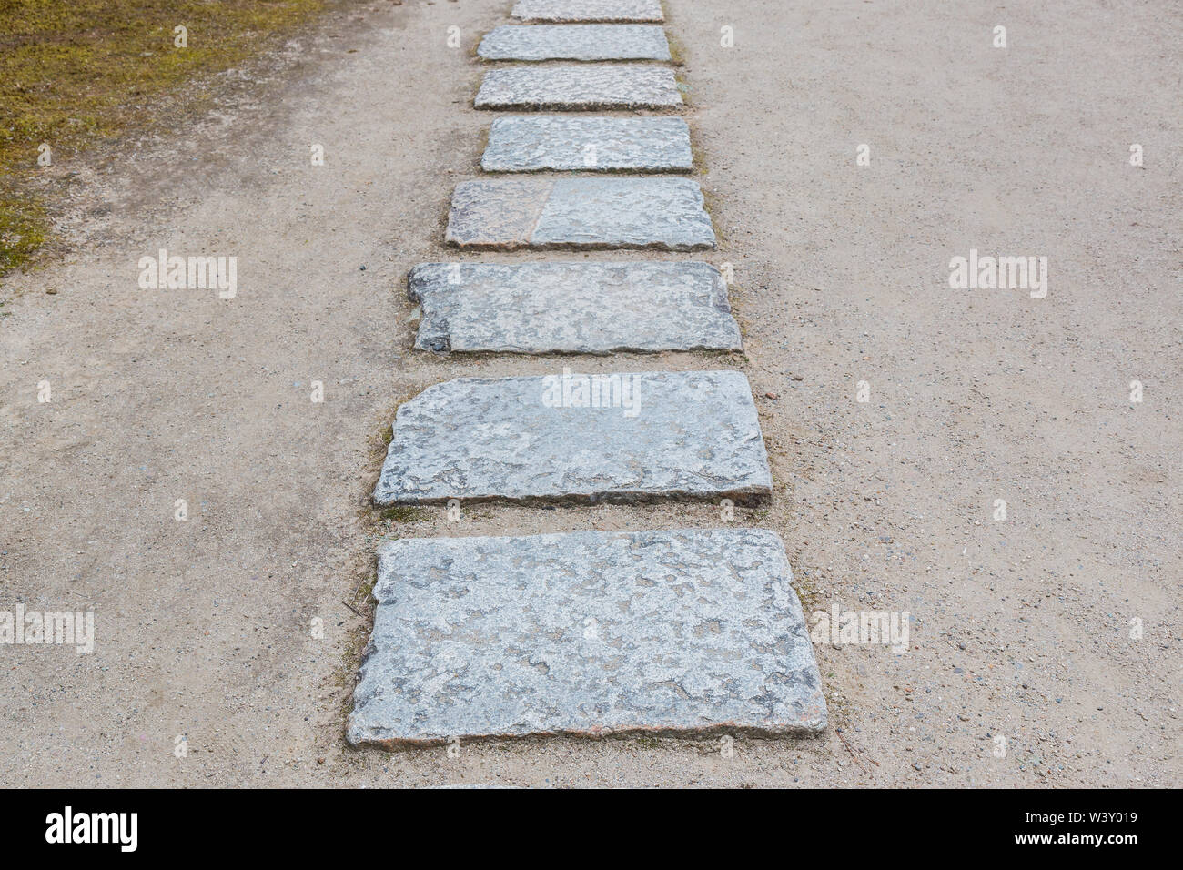Stone path way in park,square shape Stock Photo - Alamy