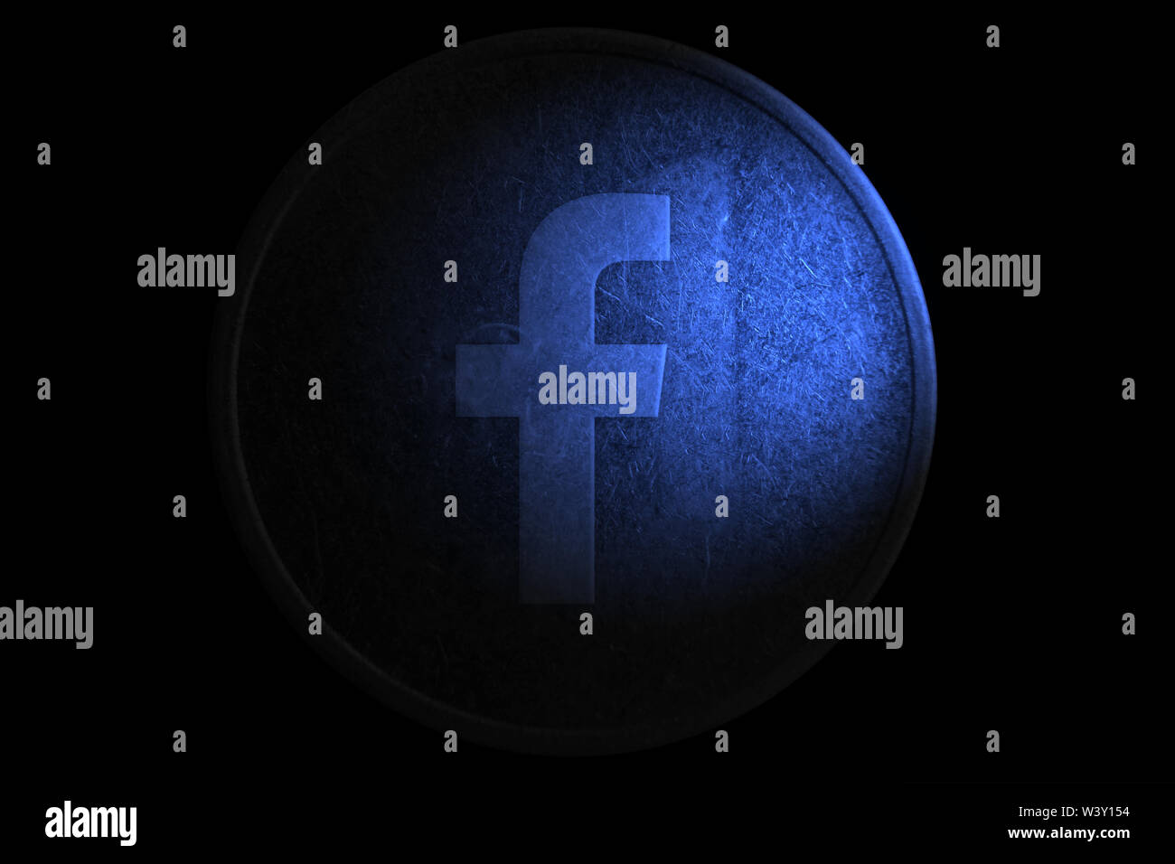 Coin with facebook icon libra cryptocurrency, illustration Stock Photo ...