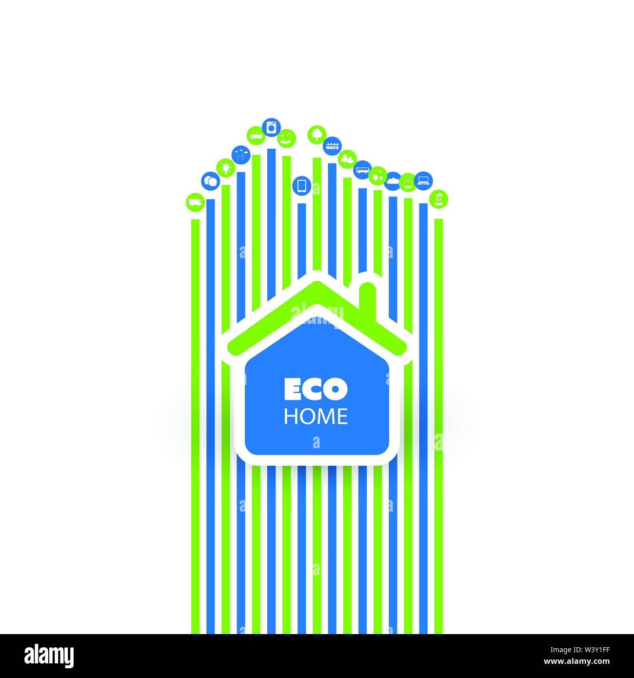 Cloud Computing, IoT, IIoT, Eco Green Home, Alternative Energy, Network Connections, Digital ...