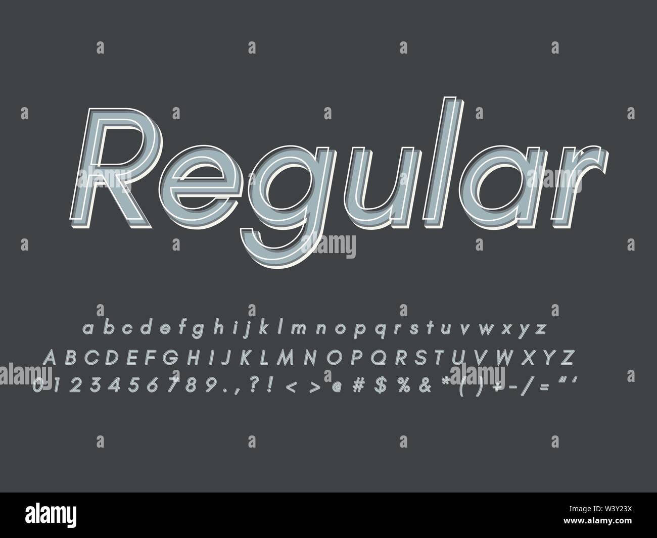 Retro font and alphabet. Stock vector illustration Stock Vector Image ...