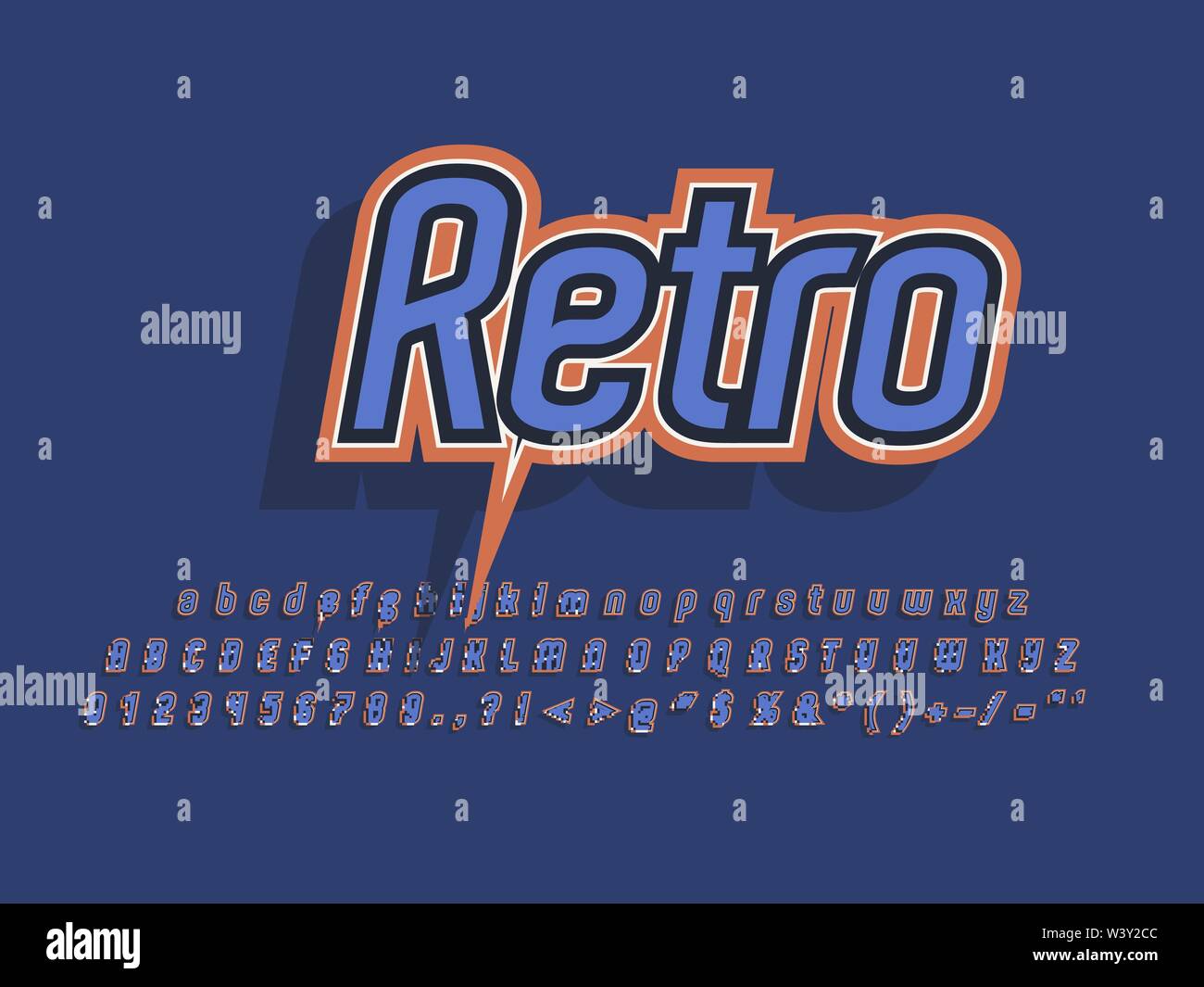 Retro font and alphabet. Stock vector illustration Stock Vector Image ...