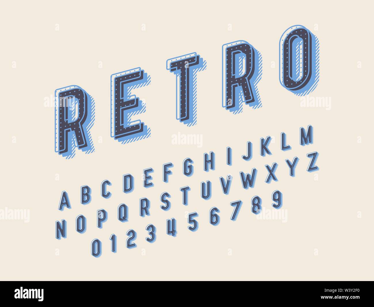 Retro font and alphabet. Stock vector illustration Stock Vector Image ...