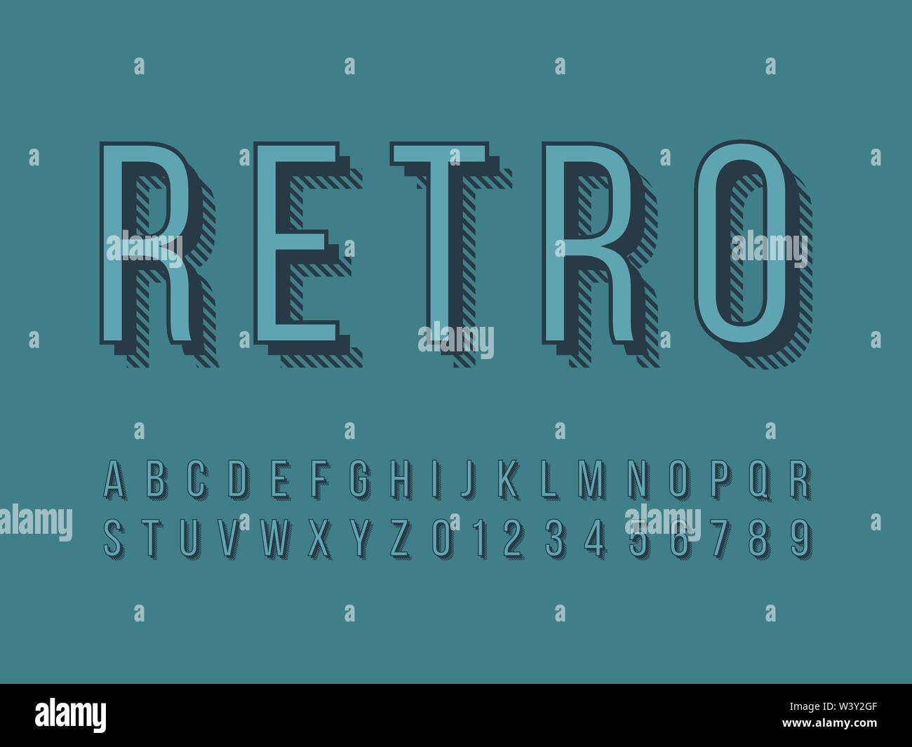 Retro font and alphabet. Stock vector illustration Stock Vector Image ...