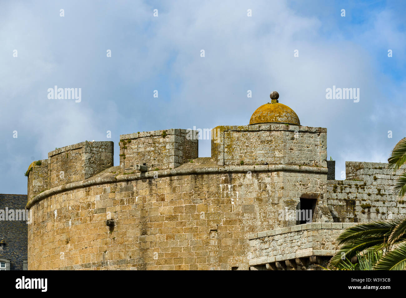 small turret on a corner of the ramparts of Saint Malo, Brittany ...