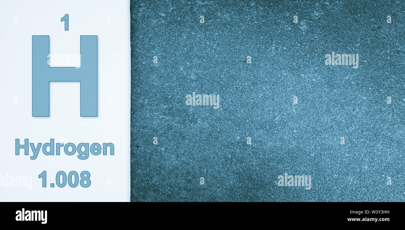 Hydrogen chemical element atomic data and symbol illustration backdrop ...