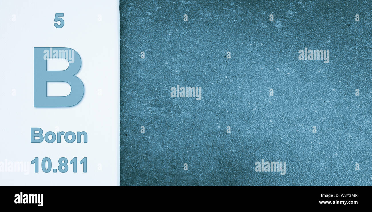 Boron chemical element atomic data and symbol illustration backdrop ...