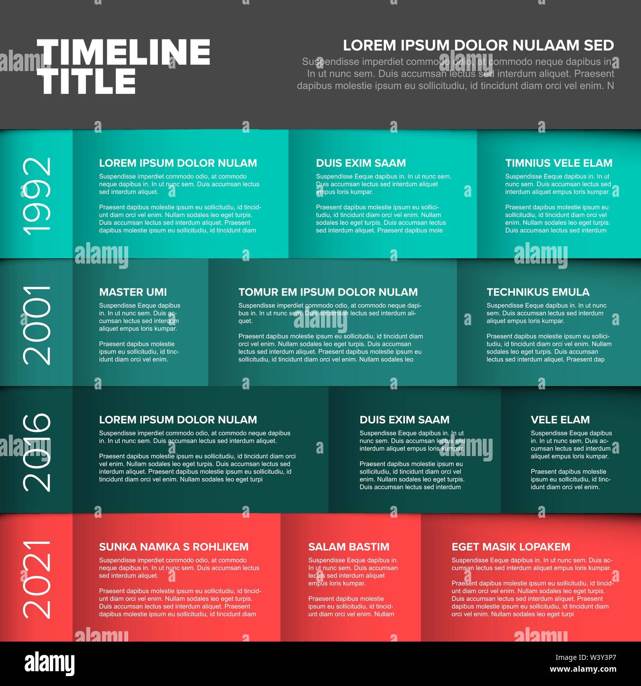 Vector multipurpose Infographic timeline table template made from four ...