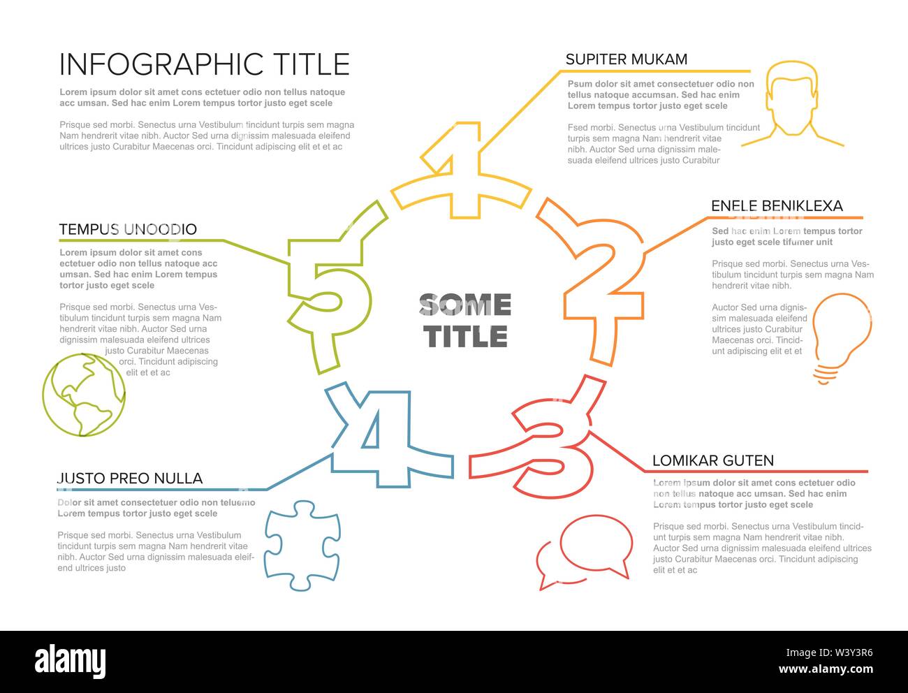One two three four five - vector paper five steps cycle progress ...