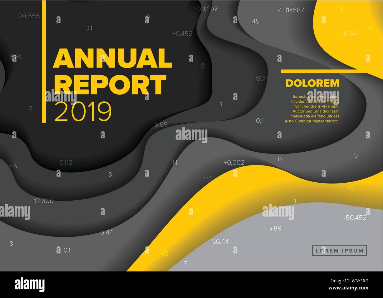 Vector abstract annual report cover template with sample text and ...