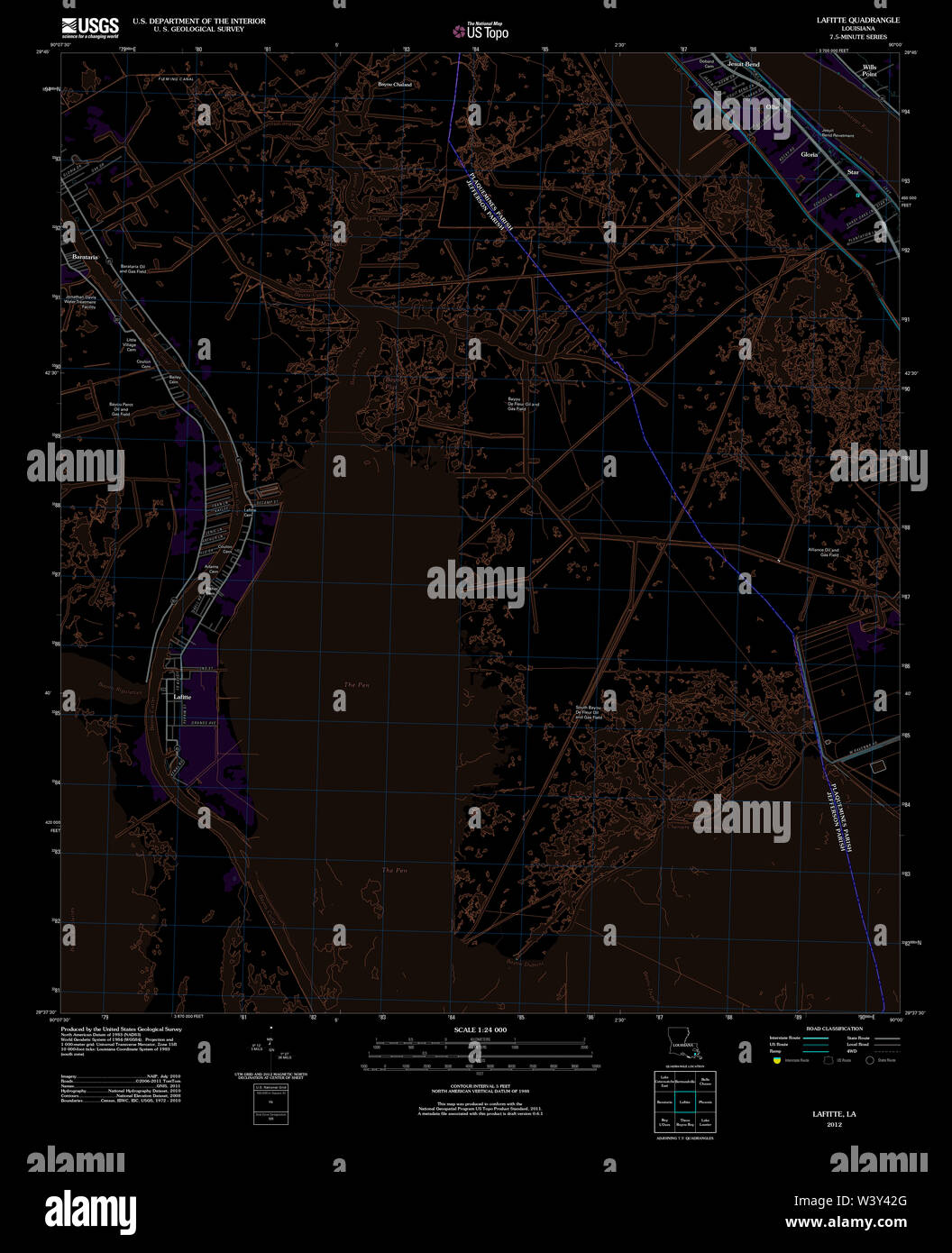 Map of lafitte hi-res stock photography and images - Alamy