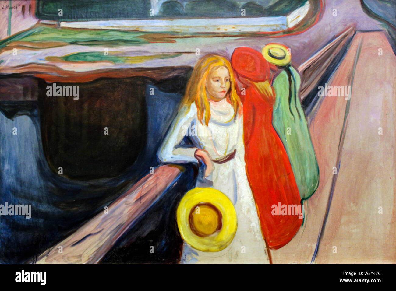 Edvard Munch, Girls on the Bridge, painting, 1901 Stock Photo - Alamy