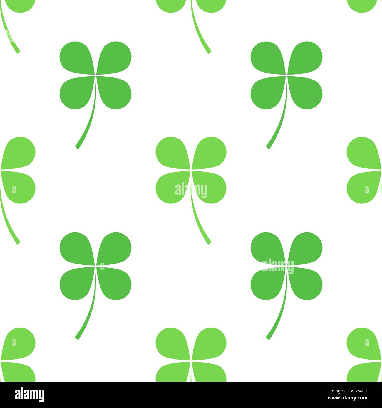 Green shamrock leaves seamless pattern. Vector illustration Stock ...