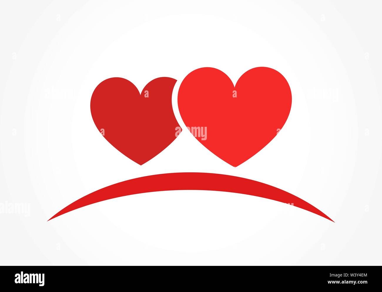 Two hearts logo or icon. Vector illustration Stock Vector Image & Art ...