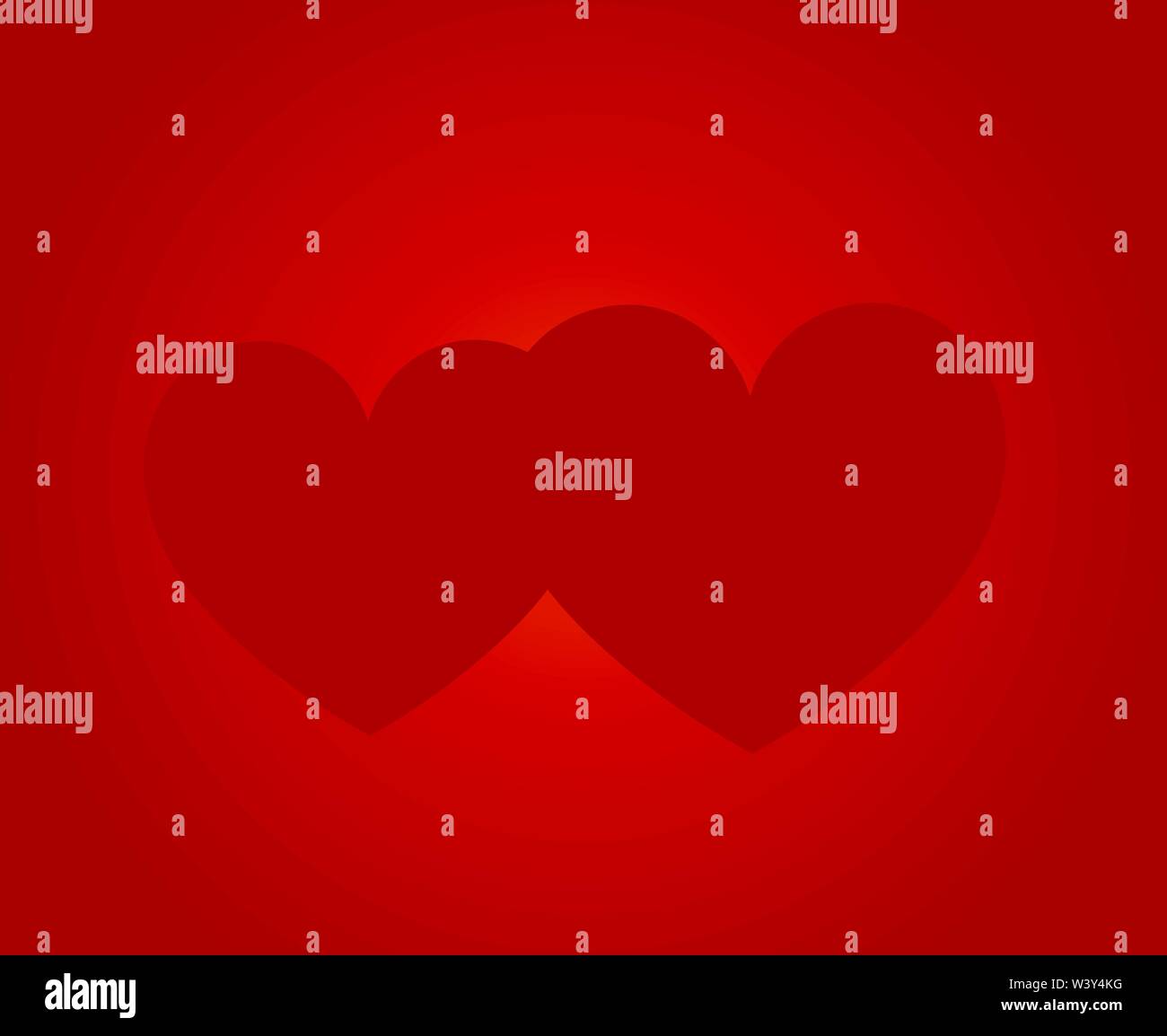 Two hearts on red background. Vector illustration Stock Vector Image ...
