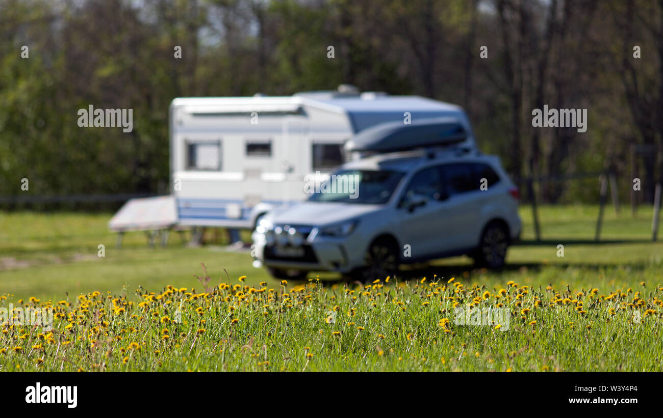 Caravan with flowers hi-res stock photography and images - Alamy