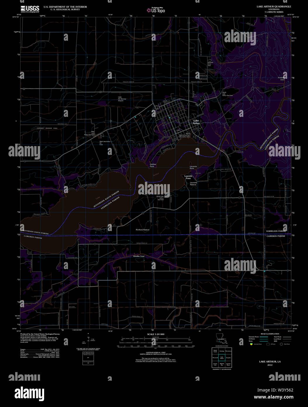 Map of lake arthur louisiana hi-res stock photography and images - Alamy