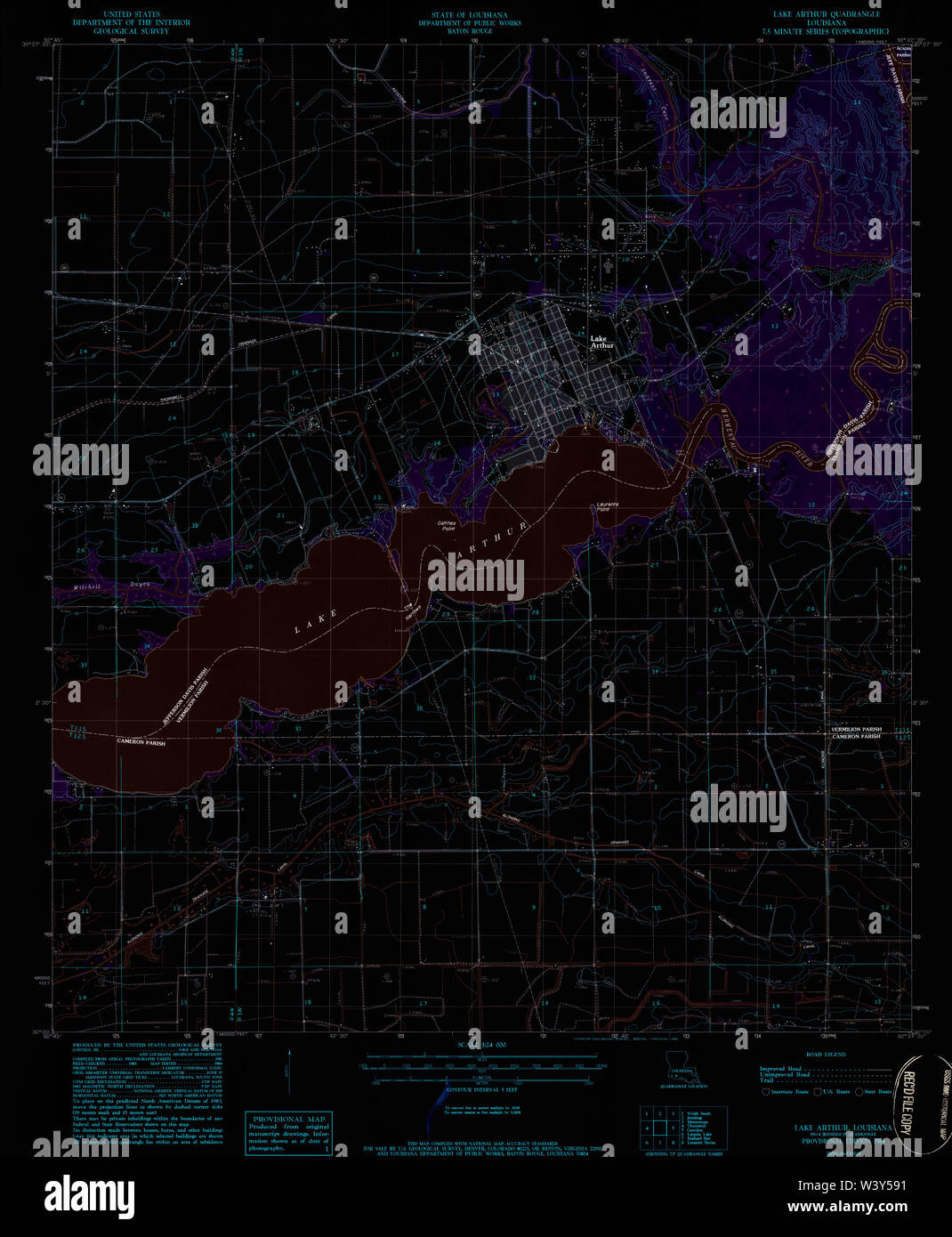 Map of lake arthur louisiana hi-res stock photography and images - Alamy