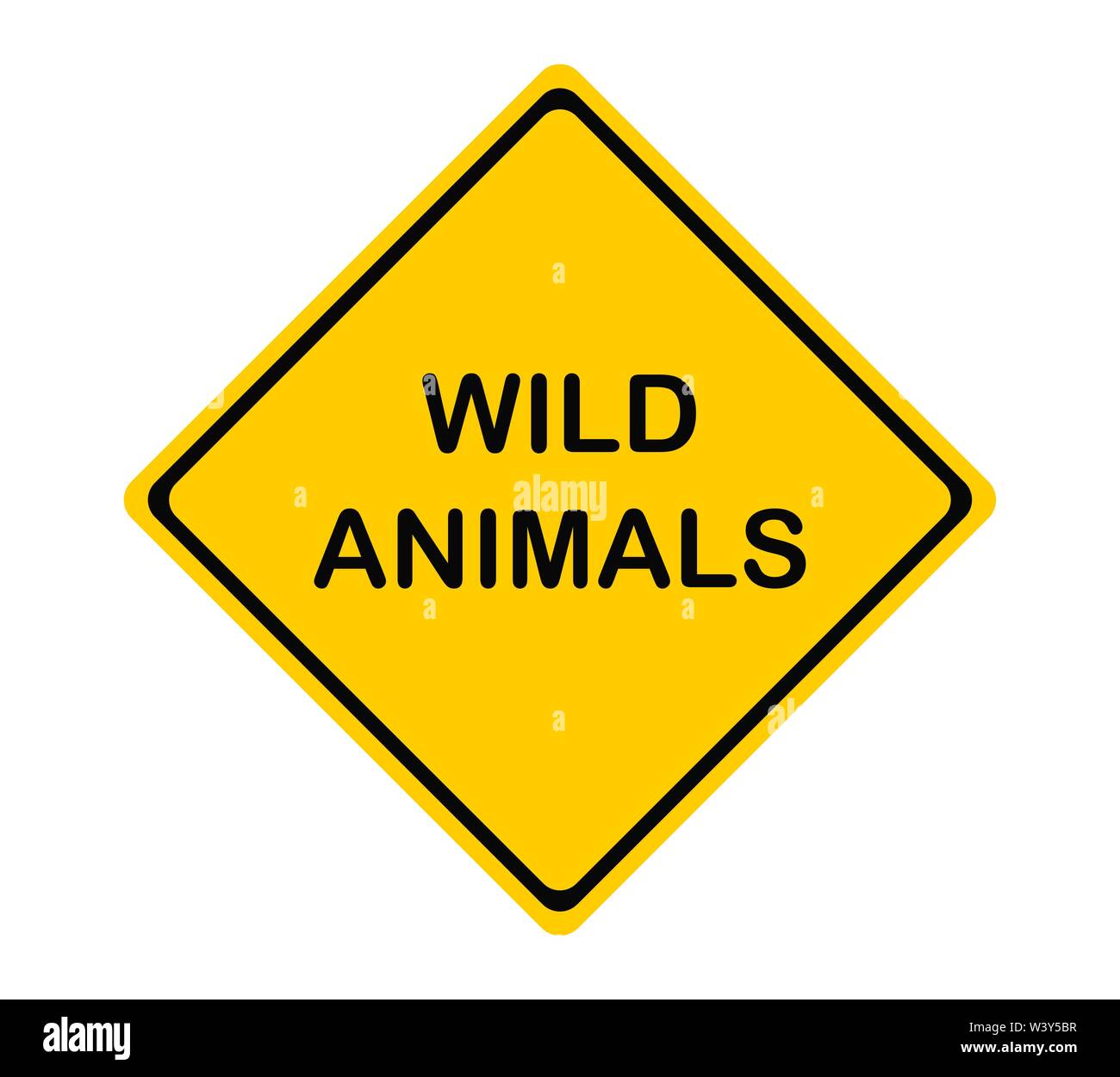 Yellow road sign watch for wild animals crossing. Vector illustration ...