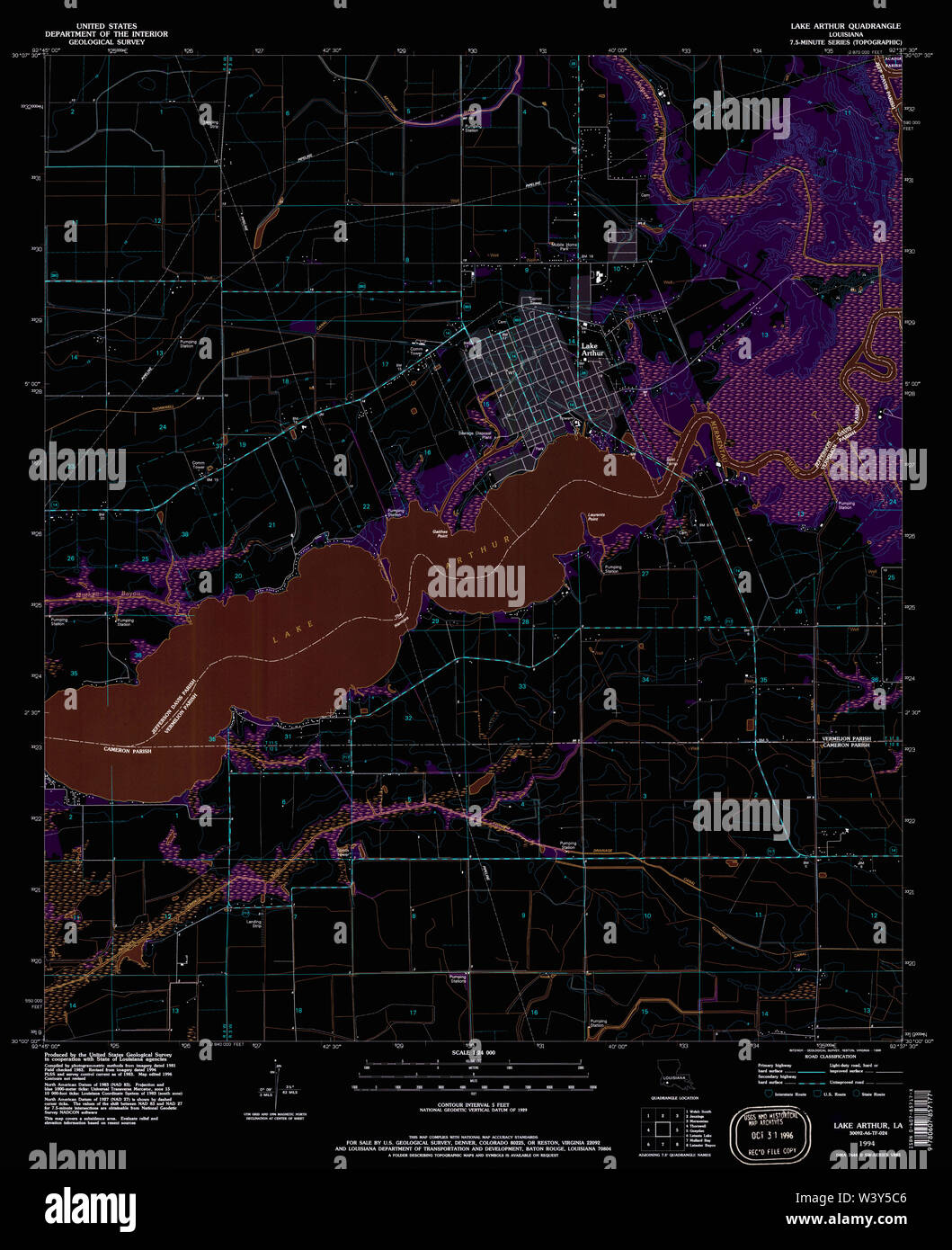 Map Of Lake Arthur High Resolution Stock Photography and Images - Alamy