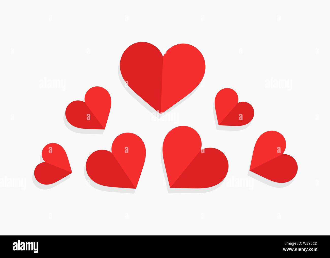 Red paper hearts. Vector illustration Stock Vector Image & Art - Alamy