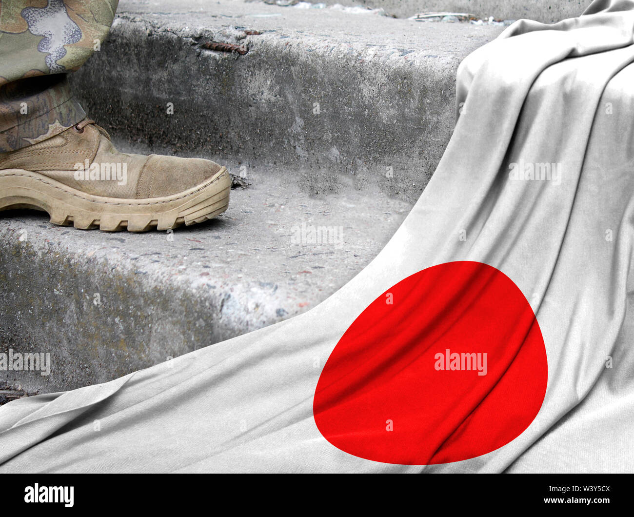 Military concept on the background of the flag of Japan Stock Photo - Alamy