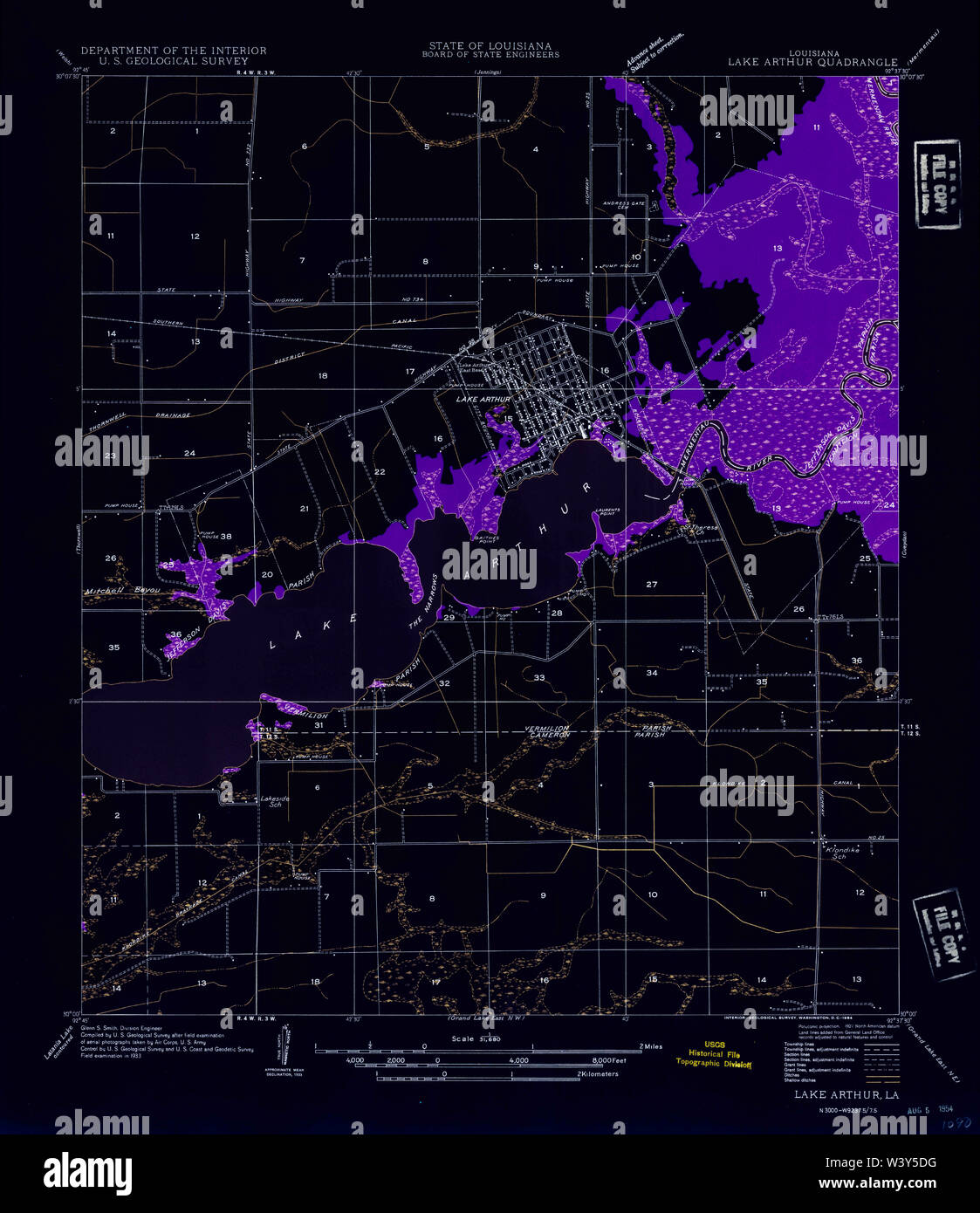Map of lake arthur louisiana hi-res stock photography and images - Alamy