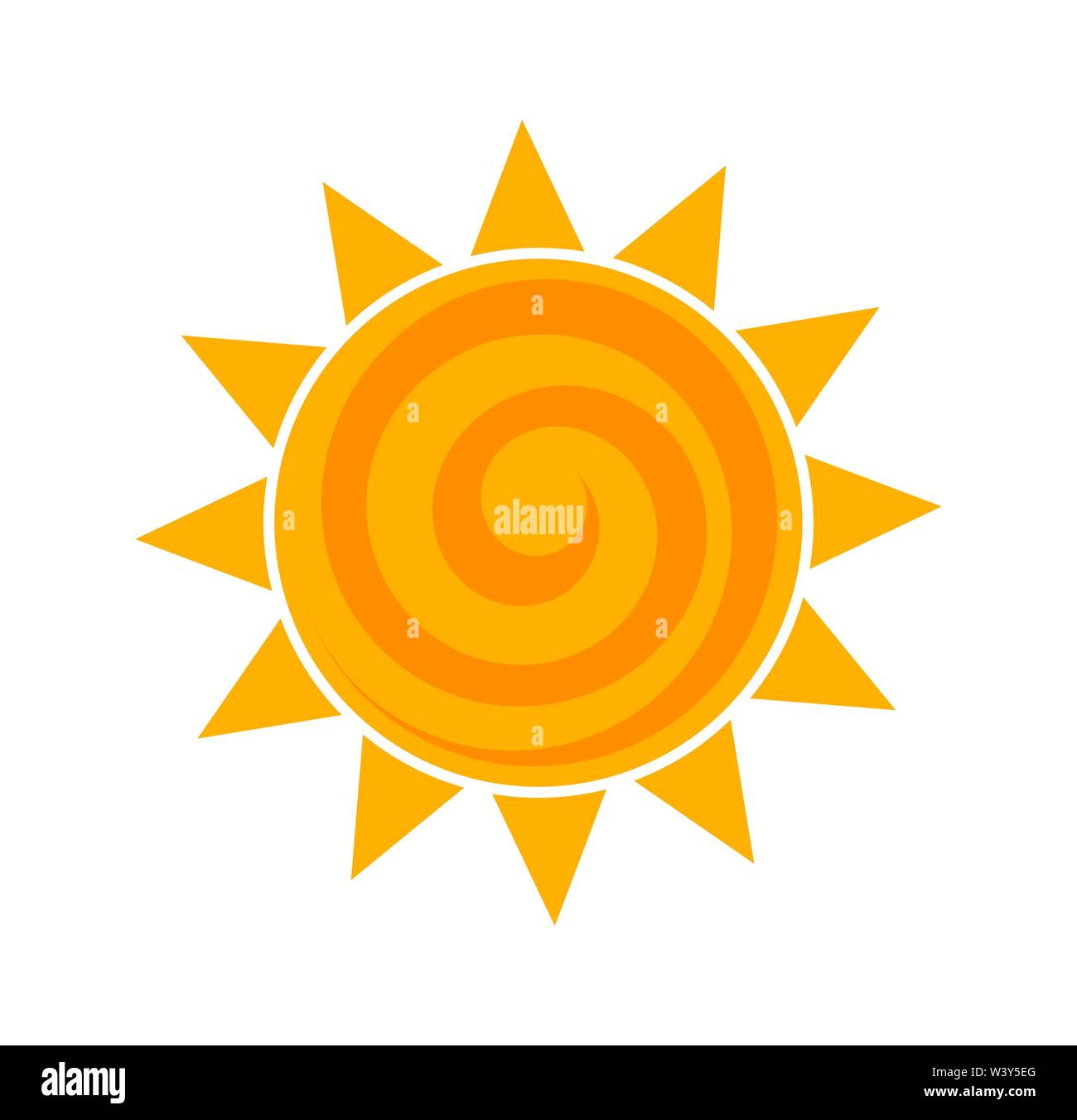 Cartoon sun icon with swirl inside. Vector design element Stock Vector ...
