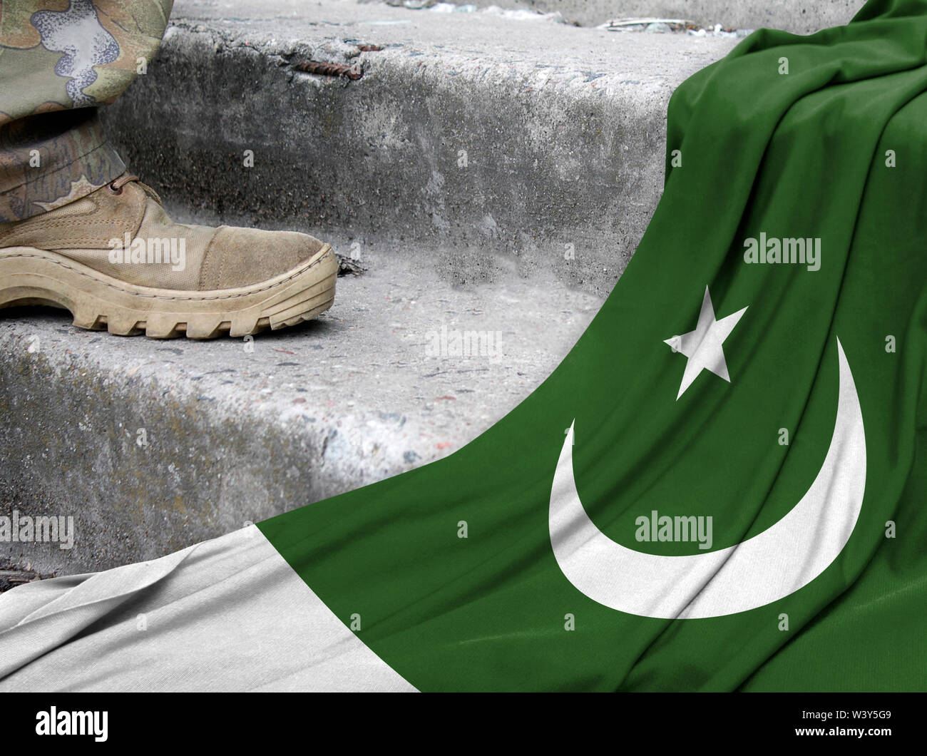 Military concept on the background of the flag of Pakistan Stock Photo ...