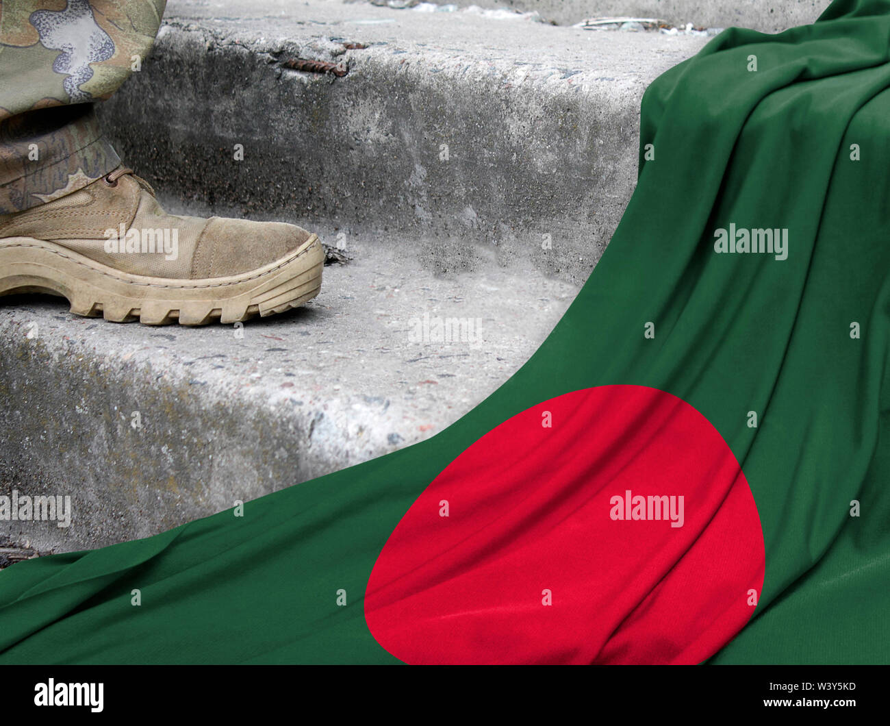 Military concept on the background of the flag of Bangladesh Stock ...