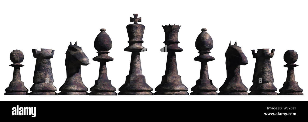 Illustration of chess pieces lined up as a border on a white background ...