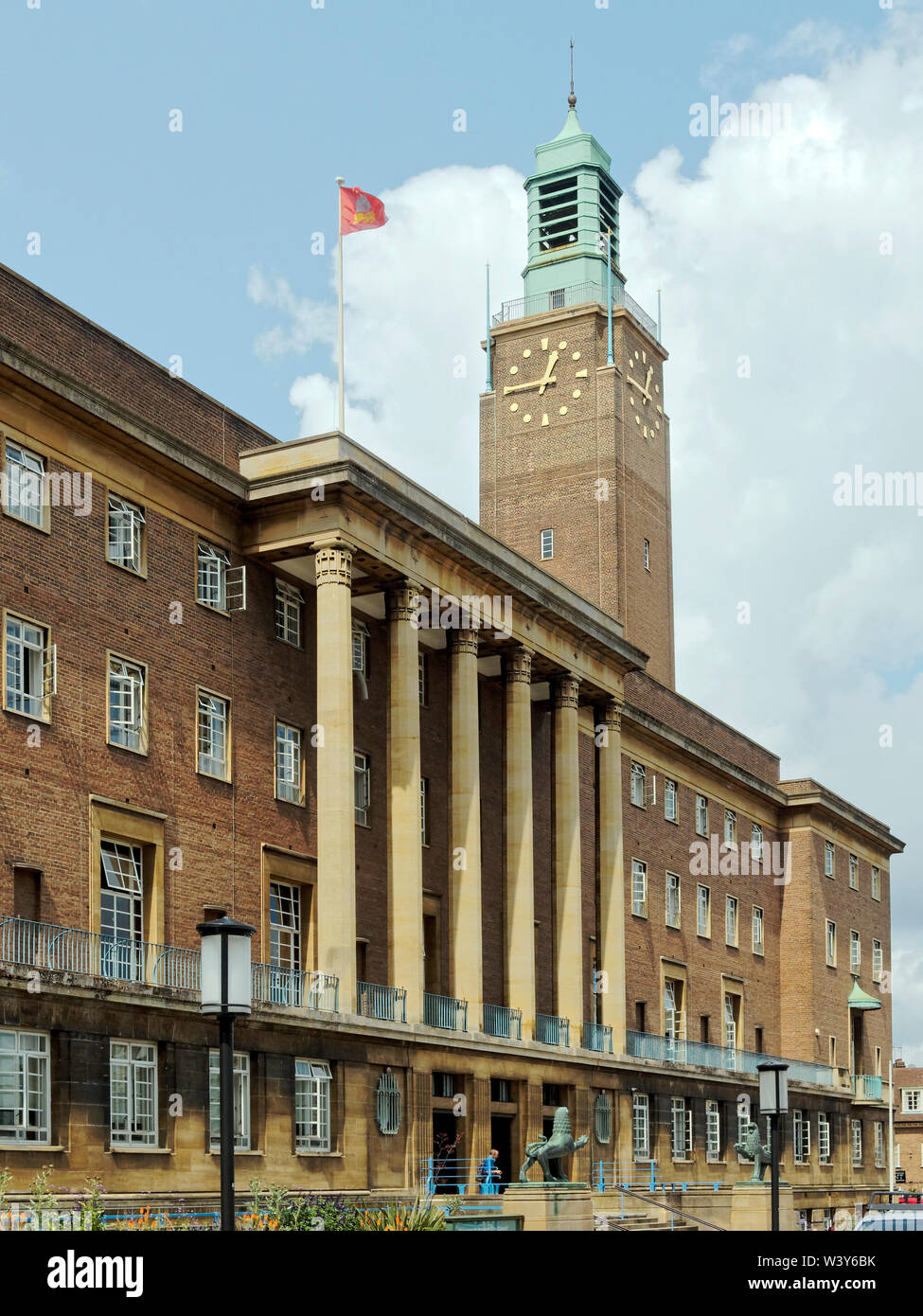 The impressive frontage of Norwich City Hall, the offices of Norwich ...
