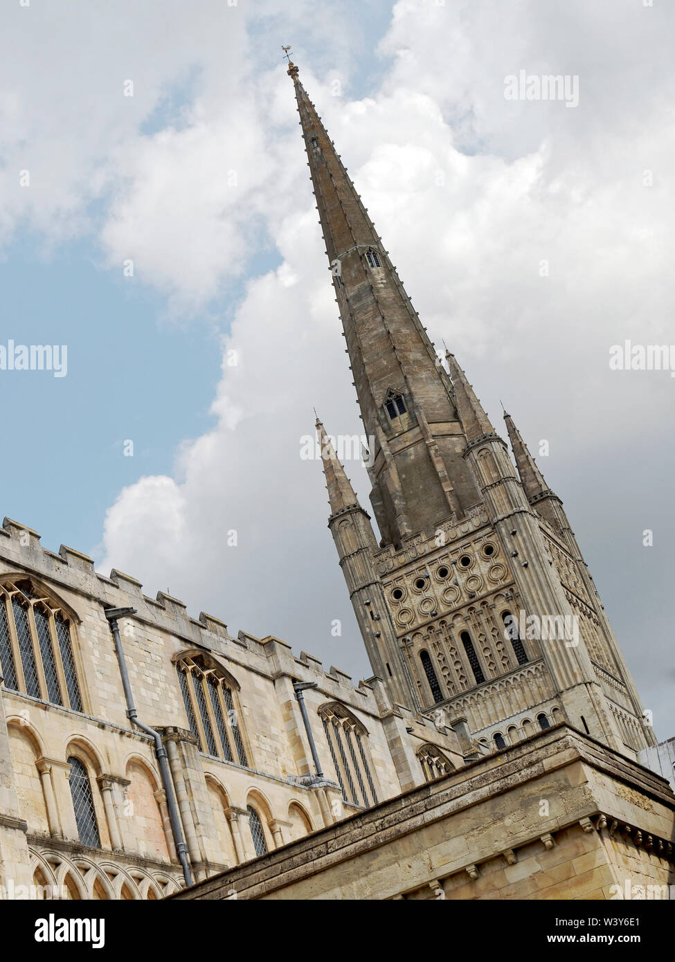 The stunning spire of Norwich Cathedral towers above the great medieval ...