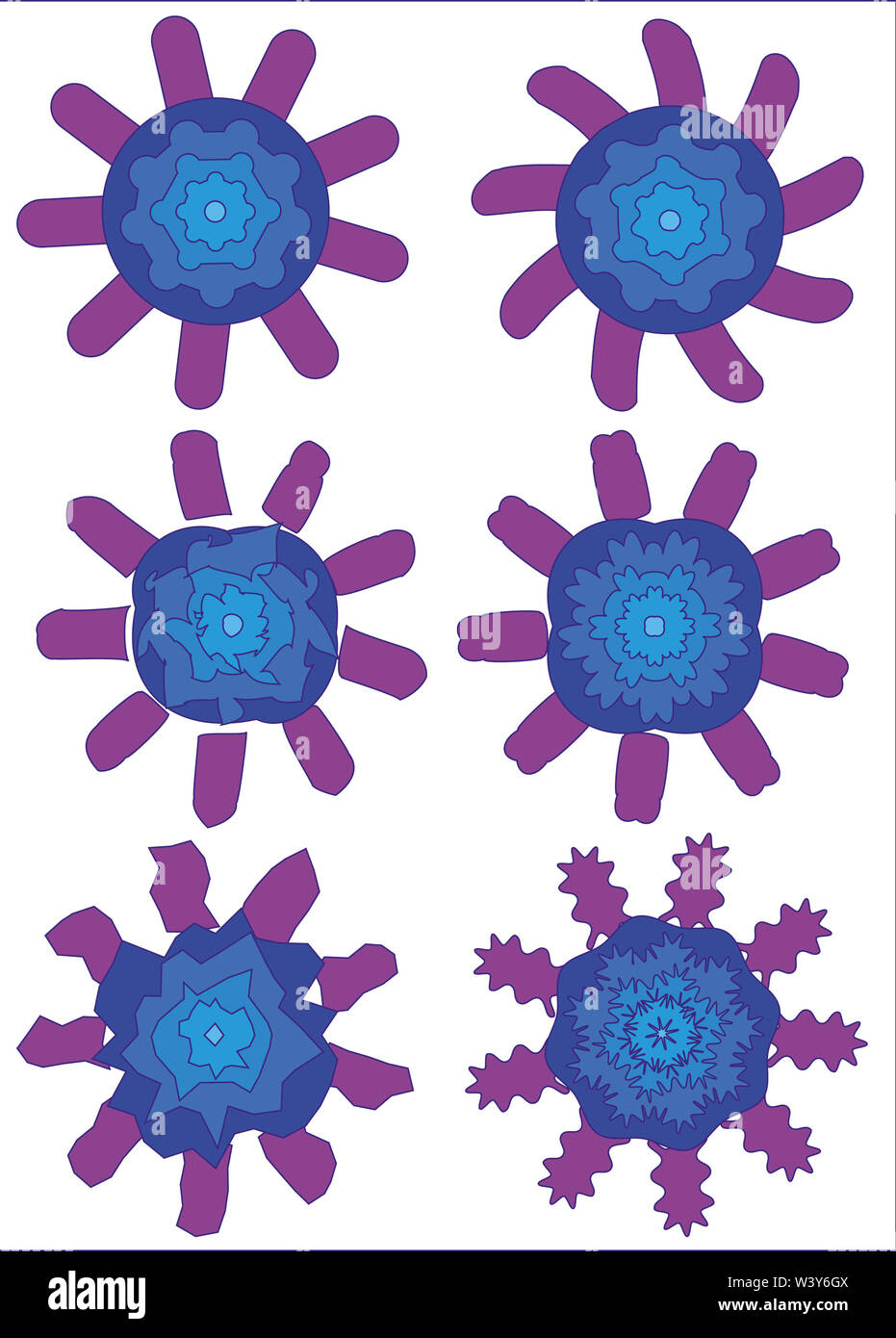 Cog or sun design in different styles on a white background. Web button ...