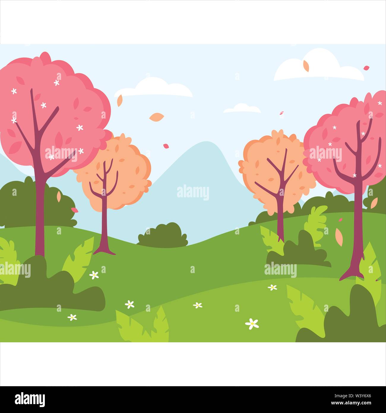 Spring garden fresh grass Stock Vector Images - Alamy