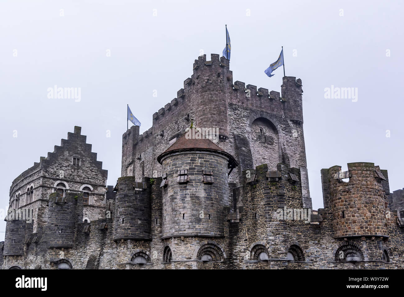 The fairytale fortress known as Gravensteen (Castle of the Counts), a ...