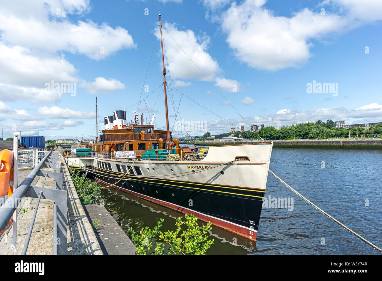 Ocean going paddle steamer P. S. Waverley lying tied up beside the ...