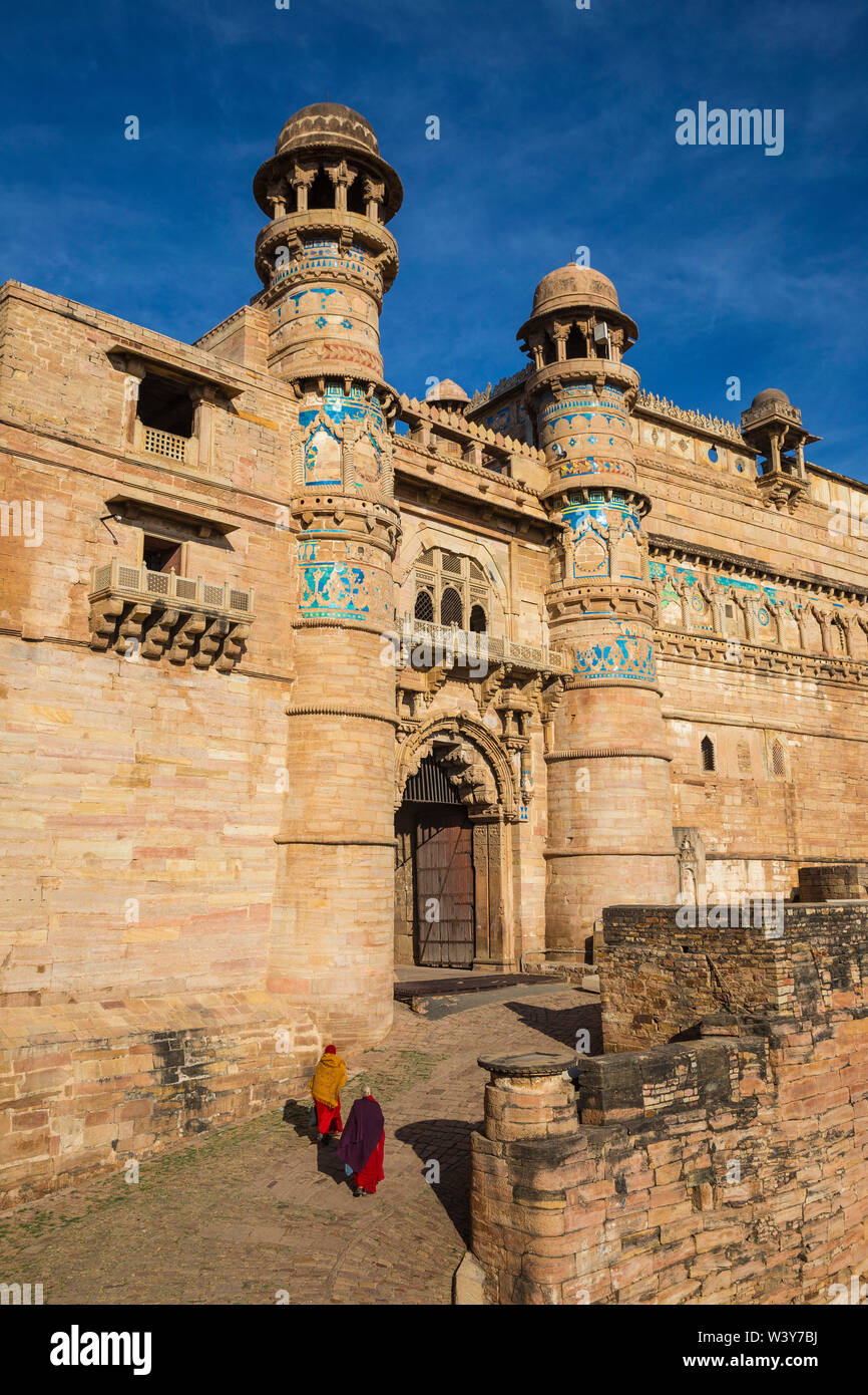 India, Madhya Pradesh, Gwalior, Gwalior Fort, Man Singh Palace ...