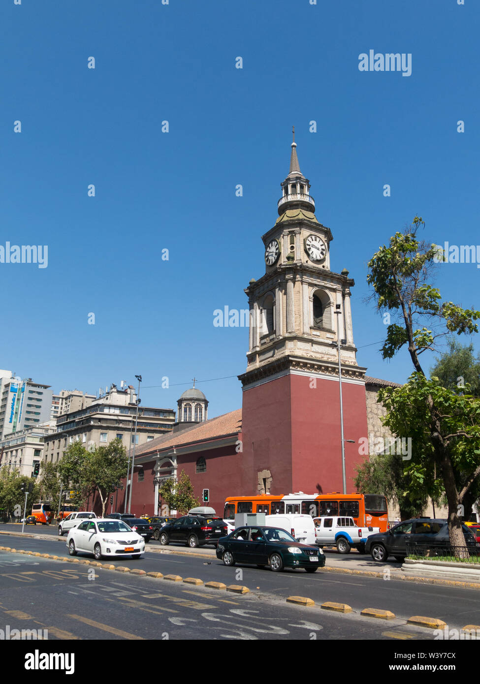 SANTIAGO DE CHILE, CHILE - JANUARY 26, 2018: The church of San ...