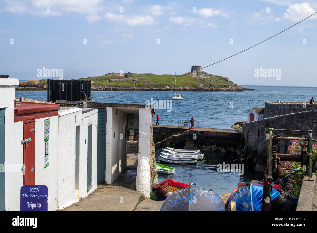 The entrance to Coliemore Harbour in Dalkey, County Dublin, Ireland ...